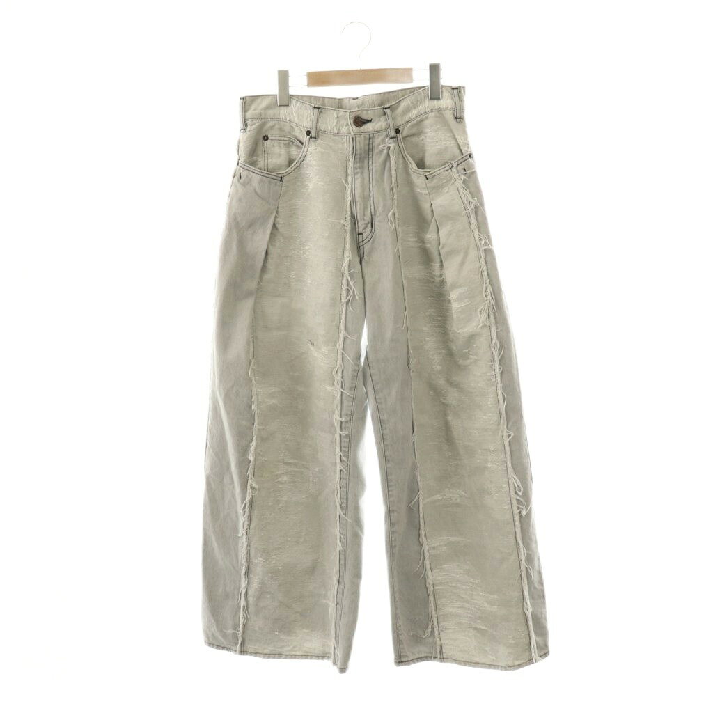 【中古】ターク TAAKK DENIM WIDE PANTS デニムパンツ ジーンズ 1 ライトグレー /DO ■OS ■SH レディース 【ベクトル 古着】 260115表記サイズ1実寸サイズウエスト：74cm　もも幅：34.5cm　裾幅...