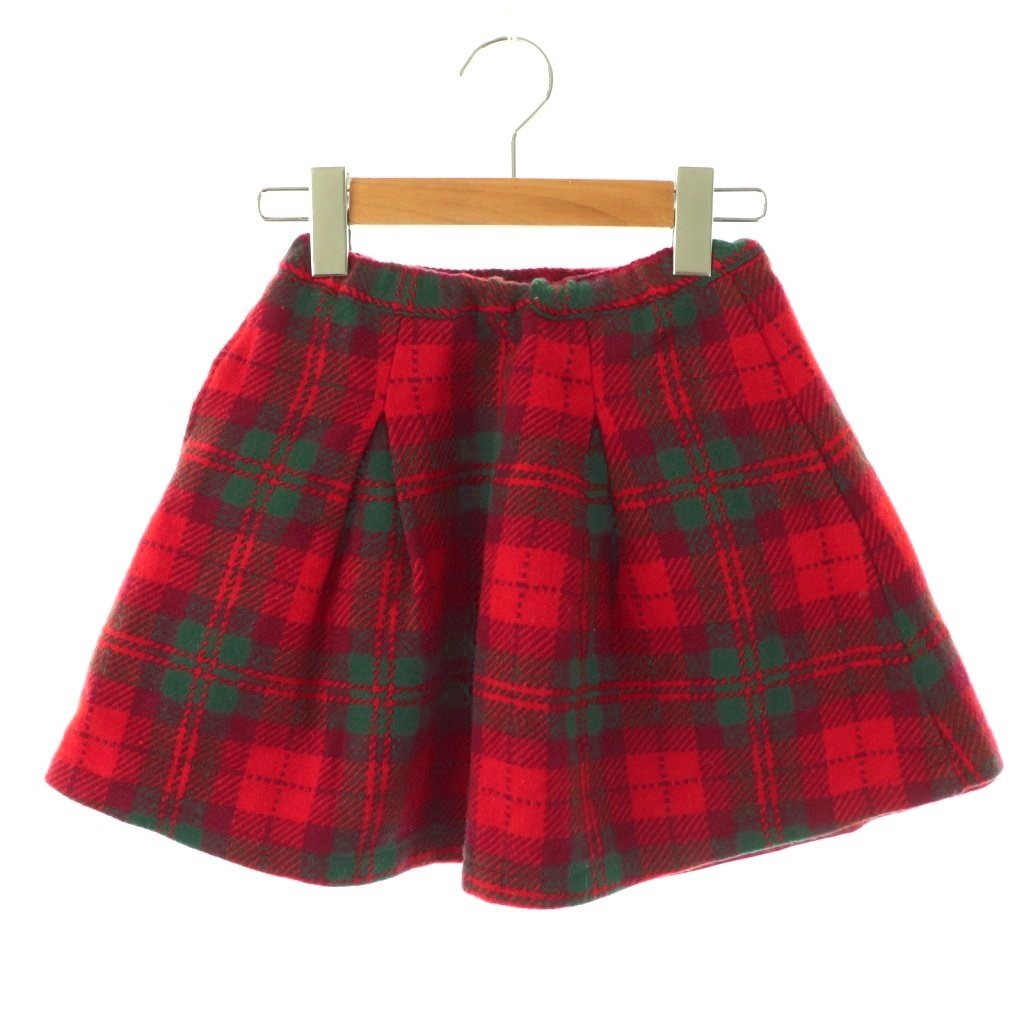 【中古】ファミリア Familiar タータンチェック スカート フレア ミニ キッズ 120 レッド /HK ■OS キッズ 【ベクトル 古着】 260209ブランドファミリア Familiar表記サイズ120実寸サイズウエスト：46cm...