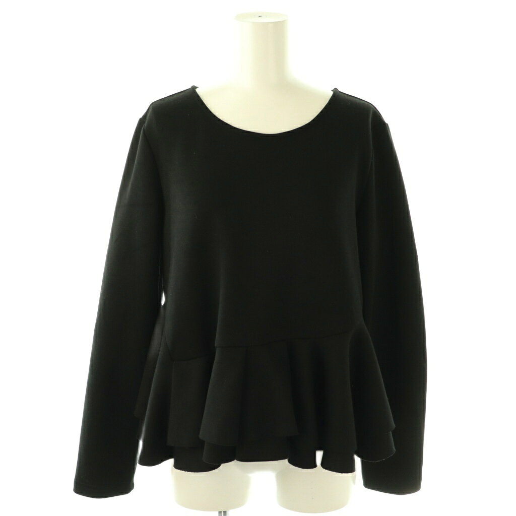 【中古】ルエレ Louere ペプラムデザインカットトップス カットソー M ブラック /DF ■OS ■SH レディース 【ベクトル 古着】 260210表記サイズM実寸サイズ肩幅：37cm　身幅：44.5cm　着丈：49cm　袖丈：57...