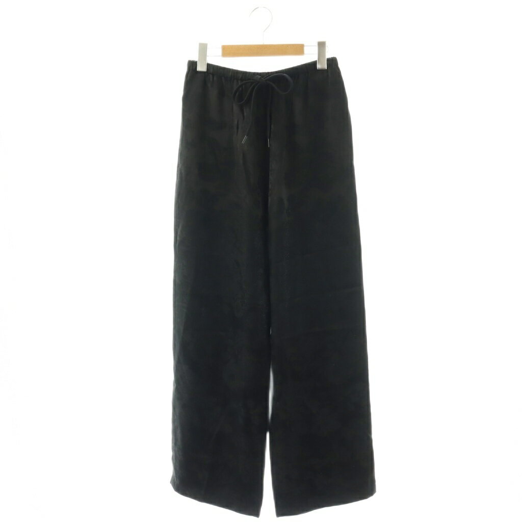【中古】未使用品 マルタンマルジェラ 6 Martin Margiela 6 25AW S52KA0551 SATIN JAGGARD PANTS ワイドパンツ イージー サテン 36 ブラック /ES ■OS レディース 【ベクトル 古着...