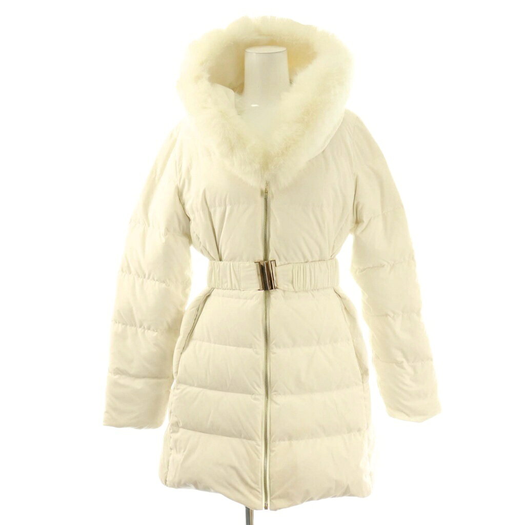 【中古】リウ Riu Fur collar down coat コート アウター ロング ダウン F ホワイト /DO ■OS レディース 【ベクトル 古着】 260313表記サイズF実寸サイズ肩幅：39cm　身幅：48cm　着丈：75.5...