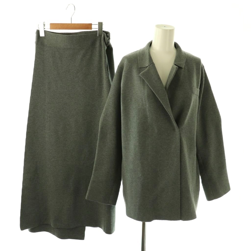 【中古】未使用品 アメリヴィンテージ Ameri VINTAGE 25AW UND JACKET WINDING SKIRT KNIT SET DRESS セットアップ ジャケット ニット スカート ラップ ロング S グレー /HK ■O...
