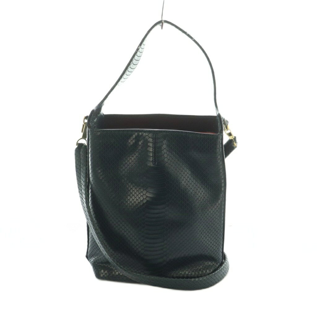 【中古】イニス INNIS The Castillo Piccolo BAG 2WAY ショルダーバッグ ハンドバッグ パイソン柄 濃紺 /MI ■OS レディース 【ベクトル 古着】 260330表記サイズ表記なし実寸サイズ持ち手の長さ：...