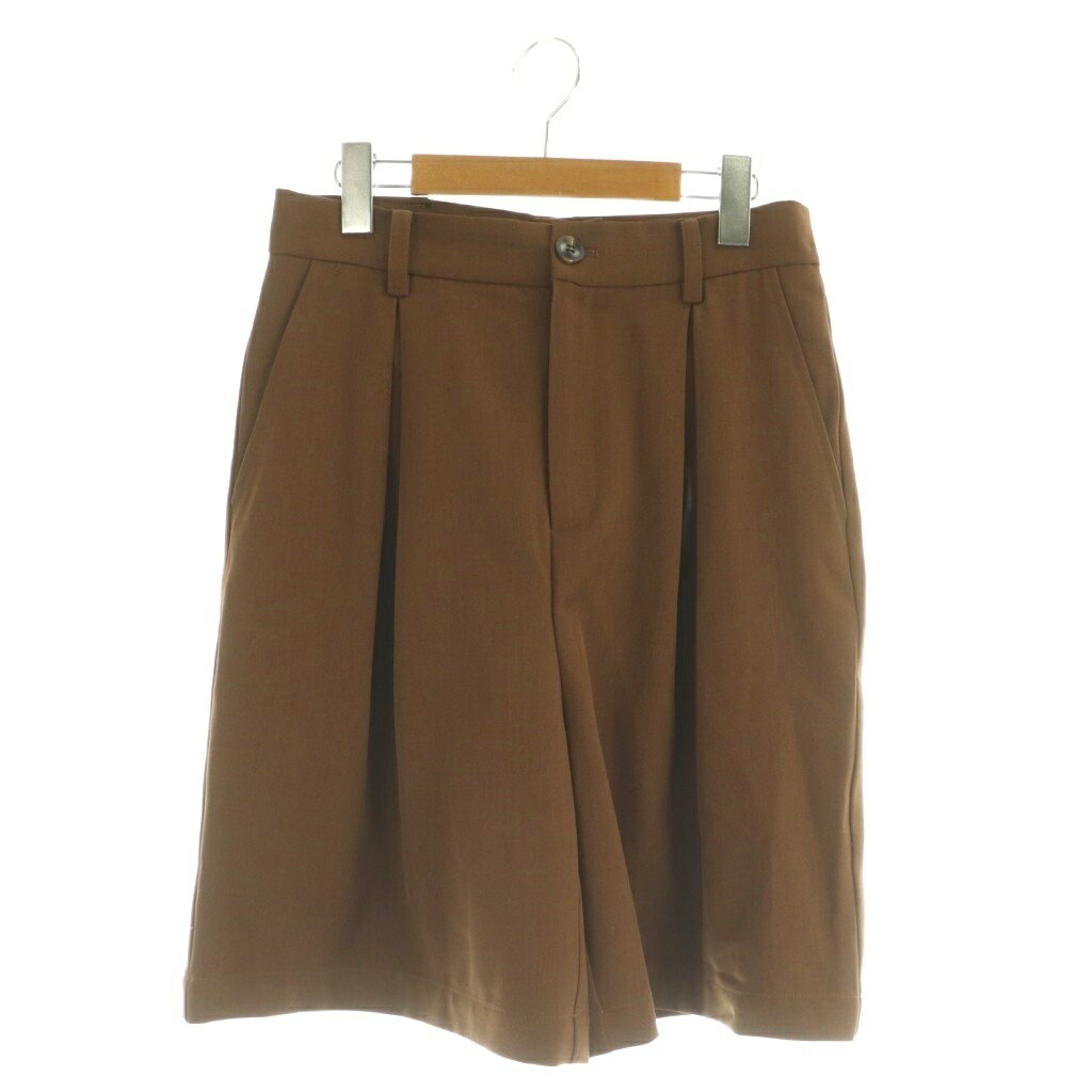 【中古】イーループス ELOOPS One-Tuck Classic Half Pants ハーフパンツ タック ストレッチ L ブラウン /MY ■OS レディース 【ベクトル 古着】 260410表記サイズL実寸サイズウエスト：68cm...