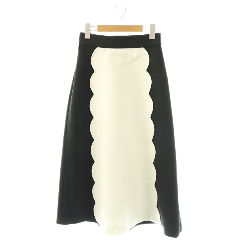 【中古】マーリエパーエフデ Maglie par ef-de ロング スカート フレア バイカラー 7 黒 白 /CX ■OS レディース 【ベクトル 古着】 260424ブランドマーリエパーエフデ Maglie par ef-de表記サイ...