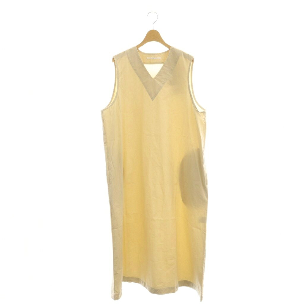【中古】ラボレイトリー LABORATORY LA316 TRAVAIL NO SLEEVE ONE PIECE ワンピース ノースリーブ F ベージュ /ES ■OS ■SH レディース 【ベクトル 古着】 260502表記サイズF実寸サ...