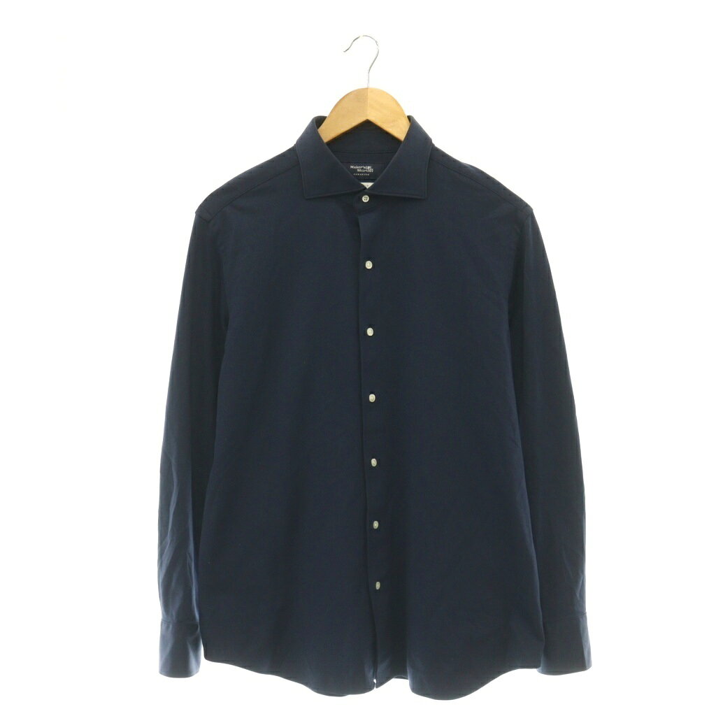 【中古】メーカーズシャツ カマクラ MAKER'S SHIRT 鎌倉 Easy Carer KNIT カジュアルシャツ 長袖 L 紺 ネイビー /SY ■OS メンズ 【ベクトル 古着】 260512ブランドメーカーズシャツ カマクラ MA...