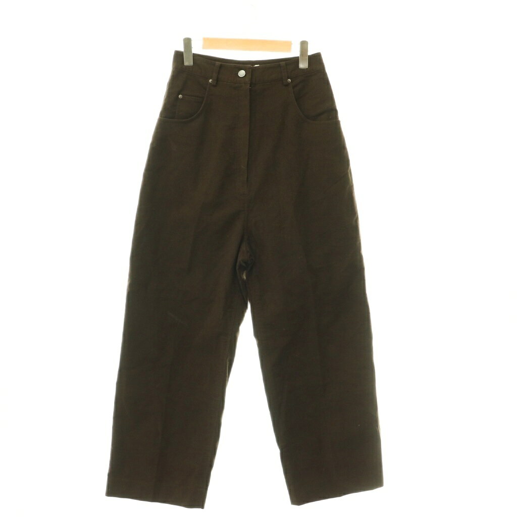 【中古】未使用品 ジアストゥディオス GIA STUDIOS Deuxieme Classe取り扱い 25AW GRACET ROUSERS パンツ ブラウンデニム ワイド 36 茶色 ブラウン /HS ■OS レディース 【ベクトル 古着...