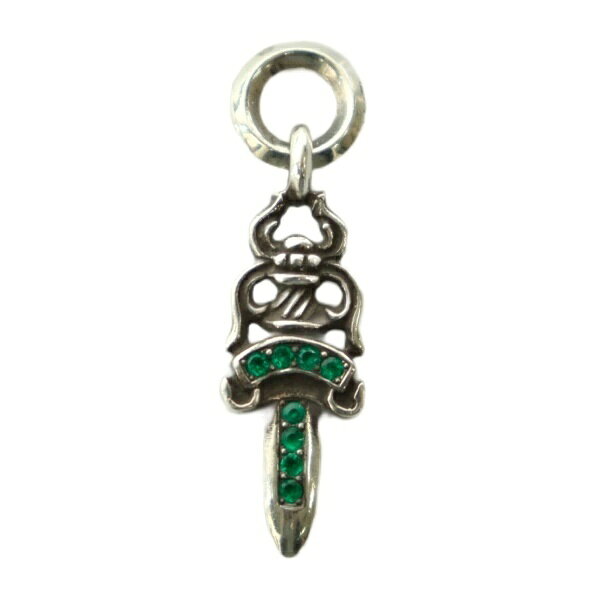 【中古】クロムハーツ CHROME HEARTS 925 5ダガー チャーム エメラルド アフター ペンダントトップ アクセサリー シルバー 緑 グリーン /BB メンズ 【ベクトル 古着】 260604ブランドクロムハーツ CHROME ...