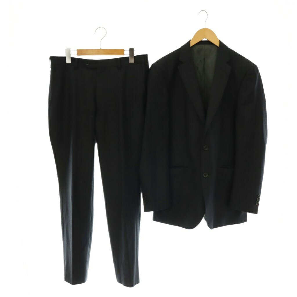 【中古】エルメネジルドゼニア Ermenegildo Zegna ストライプ スーツセットアップ 上下 ジャケット テーラード パンツ テーパード A6 紺 /NR ■OS メンズ 【ベクトル 古着】 260606ブランドエルメネジルドゼニ...