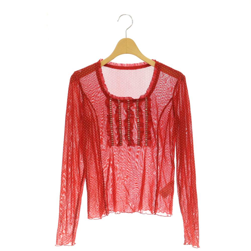 【中古】ヒロコビス HIROKO BIS ドット パワーネット カットソー 長袖 11 赤 レッド /NR ■OS レディース 【ベクトル 古着】 260618ブランドヒロコビス HIROKO BIS表記サイズ11実寸サイズ肩幅：33.5c...