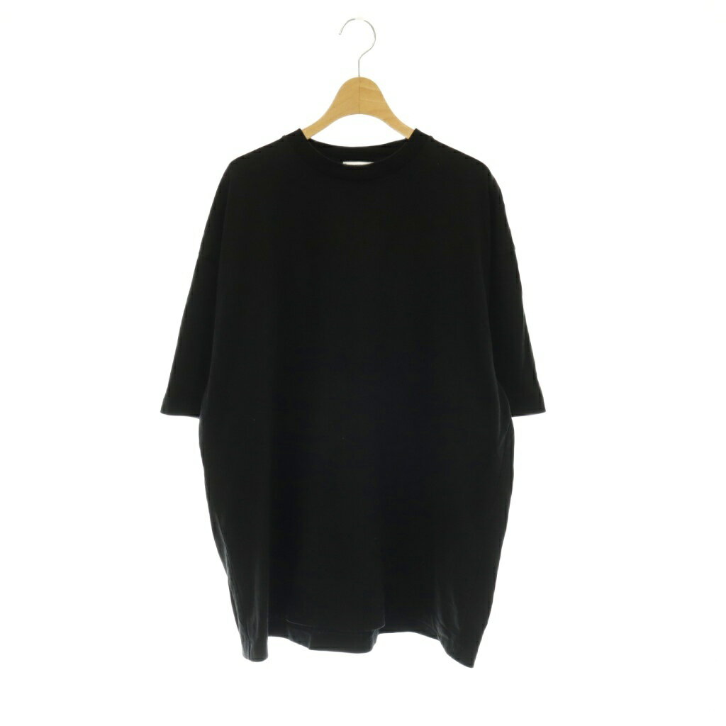 【中古】エイトン ATON 12/- AIR SPINNING OVERSIZED T-SHIRT Tシャツ オーバーサイズ クルーネック 半袖 06 黒 ブラック /HS ■OS ■SH メンズ 【ベクトル 古着】 260626ブランドエ...