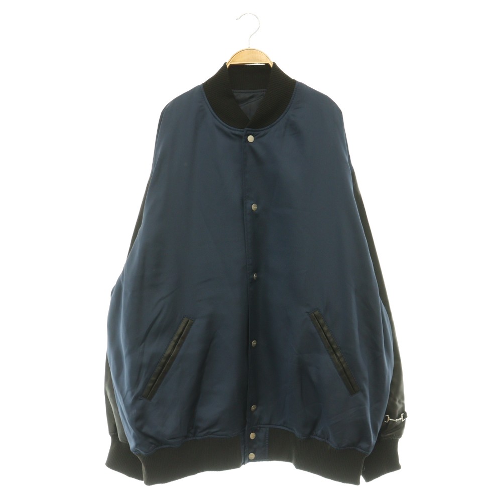 【中古】アドラー ADRER stadium ska jumper スタジアムスカジャンパー ブルゾン オーバーサイズ L ネイビー /MY ■OS ■AD レディース 【ベクトル 古着】 260626表記サイズL実寸サイズ身幅：78cm　...