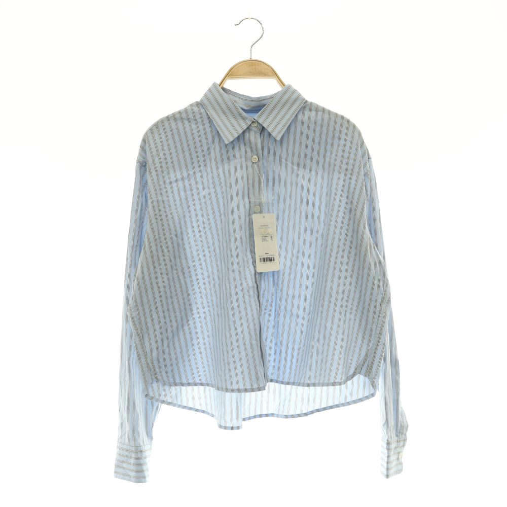 【中古】未使用品 ステートオブマインド STATE OF MIND ストライプクロップシャツ 長袖 F ブルー /MY ■OS レディース 【ベクトル 古着】 260625表記サイズF実寸サイズ身幅：57cm　着丈：55cm　ゆき丈：81c...