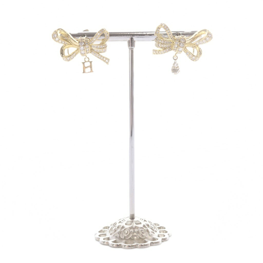 【中古】ハーリップトゥ Her lip to Crystal Ribbon Pierces ピアス 両耳用 ゴールド色 /SR レディース 【ベクトル 古着】 260709ブランドハーリップトゥ Her lip to表記サイズサイズなし（実...