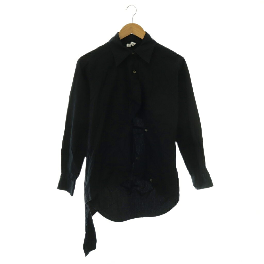 【中古】ティークニトモ T.KUNITOMO 長袖 変形シャツ ブラウス コットン 黒 ブラック /SY ■OS レディース 【ベクトル 古着】 260713ブランドティークニトモ T.KUNITOMO表記サイズサイズなし（実寸サイズをご確...