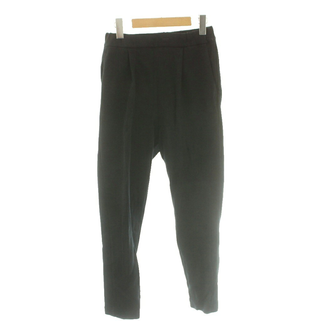 【中古】スリードッツ three dots ストレッチポンチ ツータックパンツ Stretch ponte 2tuck pants スリム テーパード S 黒 ブラック /SS ■OS レディース 【ベクトル 古着】 260723ブランドス...
