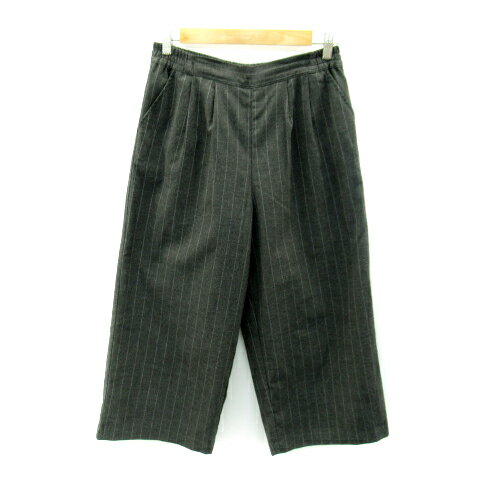 【中古】グローブ grove ワイドパンツ アンクル丈 ストライプ柄 L グレー 白 ホワイト /SY5 レディース 【ベクトル 古着】 230725ブランドグローブ grove表記サイズL ※実寸サイズをご確認ください。実寸サイズウエスト...