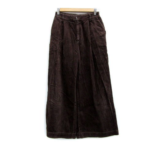 【中古】アーバンリサーチ サニーレーベル URBAN RESEARCH Sonny Label ワイドパンツ アンクル丈 コーデュロイ 38 ブラウン 茶色 /MS11 レディース 【ベクトル 古着】 231003ブランドアーバンリサーチ ...