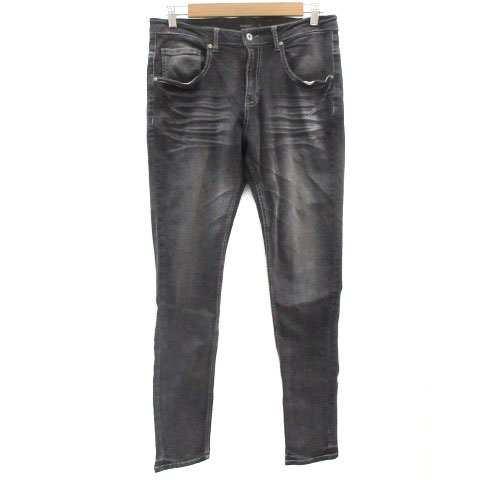 【中古】ロシェル roshell デニムパンツ ジーンズ テーパードパンツ アンクル丈 ウォッシュ加工 L ブラック 黒 /YM7 レディース 【ベクトル 古着】 231214表記サイズL ※実寸サイズをご確認ください。実寸サイズウエスト：...