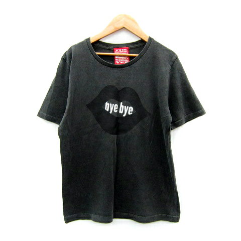 【中古】ジョーコック Joecok Tシャツ カットソー 半袖 ラウンドネック プリント 刺繍 S チャコールグレー /SY32 メンズ 【ベクトル 古着】 250909表記サイズS ※実寸サイズをご確認ください。実寸サイズ肩幅：41cm　...