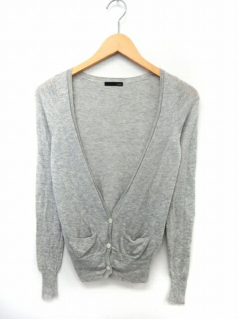 【中古】ナイン NINE カーディガン ニット セーター V襟 長袖 シンプル ウール混 F グレー /ST30 レディース 【ベクトル 古着】 200217 ブランド古着ベクトルプレミアム店ブランドナイン NINE表記サイズF実寸サイズ肩...