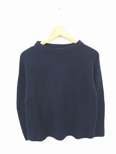 【中古】エル ELLE ニット セーター ハイネック 無地 シンプル ウール混 長袖 38 紺 ネイビー /TT28 レディース 【ベクトル 古着】 200220 ブランド古着ベクトルプレミアム店ブランドエル ELLE表記サイズ38実寸サイ...