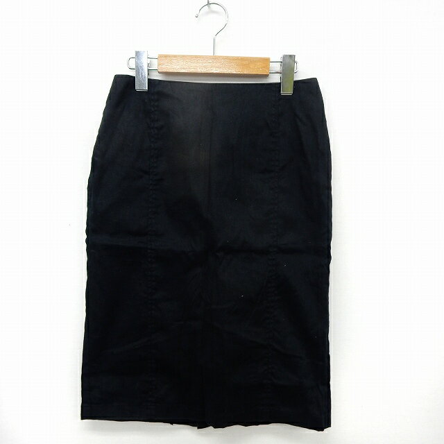 【中古】グリーンレーベルリラクシング ユナイテッドアローズ green label relaxing スカート タイト 膝丈 シンプル 無地 バックジップ 38 ブラック /ST45 レディース 【ベクトル 古着】 200514 ブランド古...