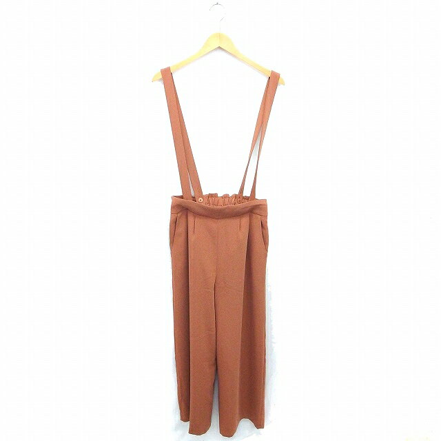 【中古】レイビームス Ray Beams パンツ ワイド ハイウエスト サスペンダー 薄手 無地 シンプル 1 茶 ブラウン /TT9 レディース 【ベクトル 古着】 200626 ブランド古着ベクトルプレミアム店ブランドレイビームス Ra...