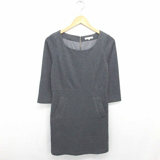 【中古】プロポーション ボディドレッシング PROPORTION BODY DRESSING ワンピース 膝下丈 丸首 プルオーバー 厚手 長袖 2 チャコールグレー 灰 /TT13 レディース 【ベクトル 古着】 200626 ブランド古...