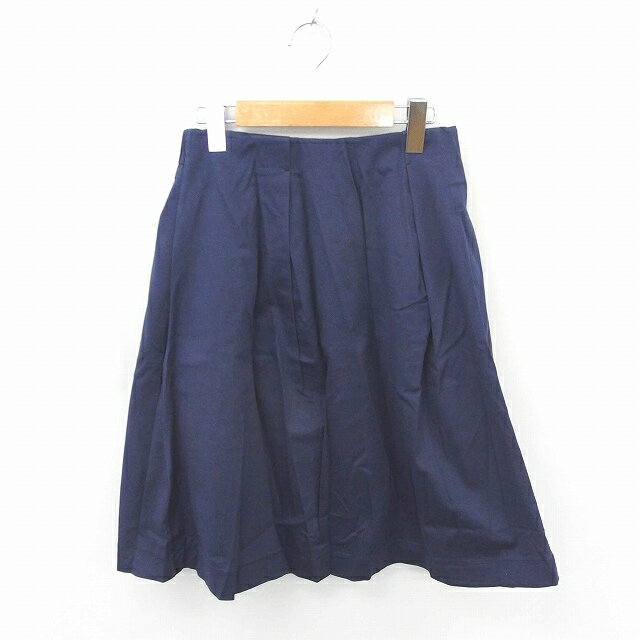 【中古】ナノユニバース nano universe スカート フレア 膝下丈 無地 シンプル 綿 コットン 紺 ネイビー /TT36 レディース 【ベクトル 古着】 200326 ブランド古着ベクトルプレミアム店ブランドナノユニバース na...