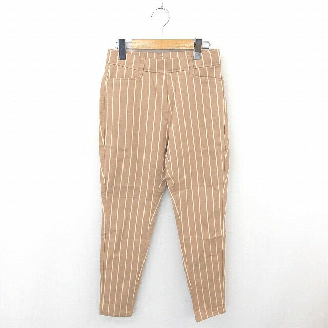 【中古】ロペピクニック ROPE Picnic パンツ テーパード ストライプ ハイウエスト 38 茶 ベージュ /TT43 レディース 【ベクトル 古着】 200411 ブランド古着ベクトルプレミアム店ブランドロペピクニック ROPE P...