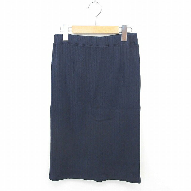 【中古】レイビームス Ray Beams スカート タイト 膝下丈 無地 シンプル スリット 綿 コットン 0 紺 ネイビー /TT30 レディース 【ベクトル 古着】 200725 ブランド古着ベクトルプレミアム店ブランドレイビームス R...