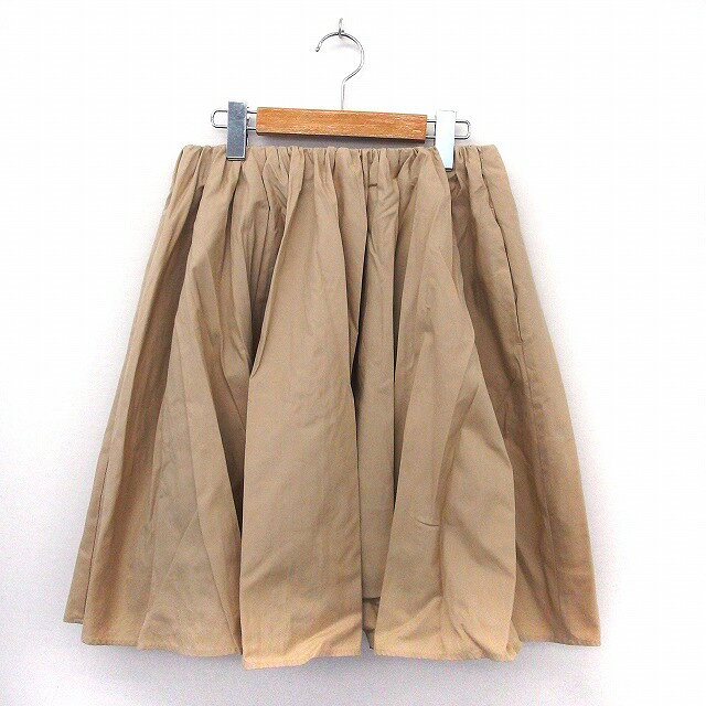 【中古】マカフィー MACPHEE トゥモローランド スカート フレア ギャザー 膝丈 バックジップ シンプル 36 ベージュ /ST42 レディース 【ベクトル 古着】 200822 ブランド古着ベクトルプレミアム店ブランドマカフィー M...