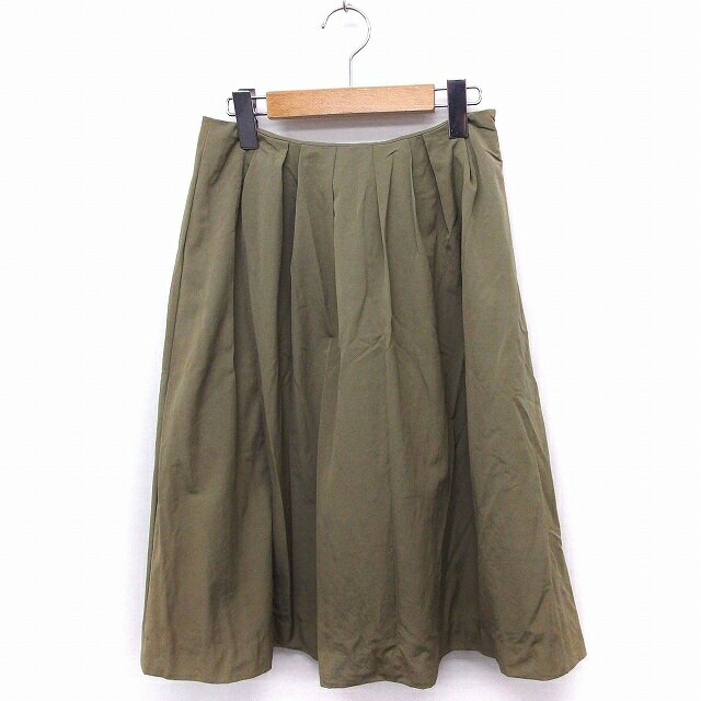 【中古】スピック&スパン Spick&Span スカート ギャザー ロング 無地 シンプル ナイロン 36 カーキ /FT26 レディース 【ベクトル 古着】 200905 ブランド古着ベクトルプレミアム店ブランドスピック&スパン Spic...