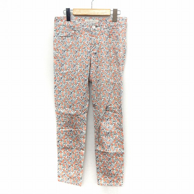 【中古】B&Y ユナイテッドアローズ BEAUTY&YOUTH ビューティー&ユース パンツ スキニー ロング 花柄 ジップフライ ポケット S ピンク ネイビー /ST45 レディース 【ベクトル 古着】 200717 ブランド古着ベクト...