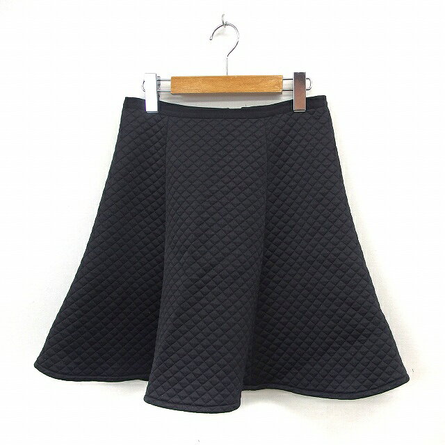 【中古】グリーンレーベルリラクシング ユナイテッドアローズ green label relaxing スカート フレア 膝丈 シンプル バックジップ 38 ブラック /ST34 レディース 【ベクトル 古着】 200910 ブランド古着ベク...