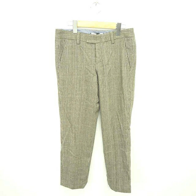 【中古】イネド INED パンツ テーパード 千鳥格子 ウール 9 ベージュ ブラウン 薄茶 黒 /TT11 レディース 【ベクトル 古着】 210528ブランドイネド INED表記サイズ9実寸サイズウエスト：約72cm　もも幅：約23cm...