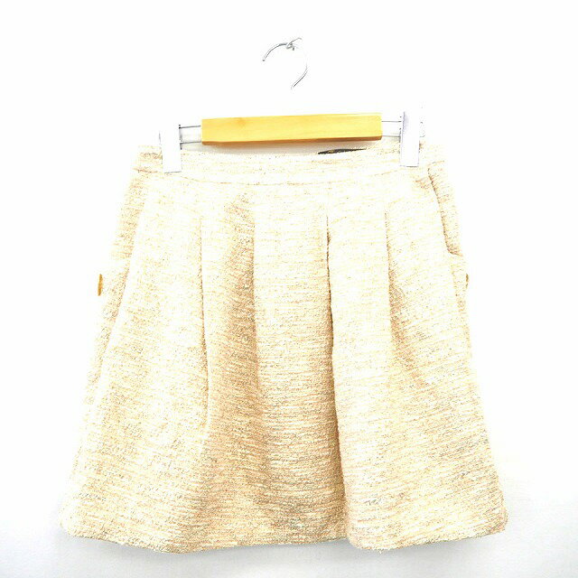 【中古】フランシュリッペ franche lippee フレアスカート ラメ 総柄 ミニ ショート M ベージュ 薄茶 /MT23 レディース 【ベクトル 古着】 210717ブランドフランシュリッペ franche lippee表記サイズ...