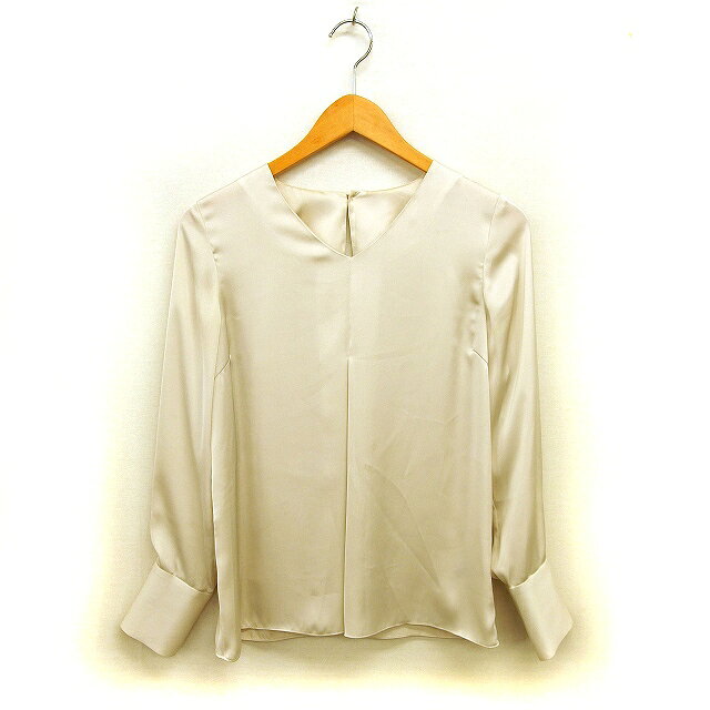 【中古】マルティニーク martinique シフォン ブラウス Vネック 透け感 無地 タック 長袖 ベージュ /NT20 レディース 【ベクトル 古着】 250613ブランドマルティニーク martinique表記サイズ表記なし 実寸サ...