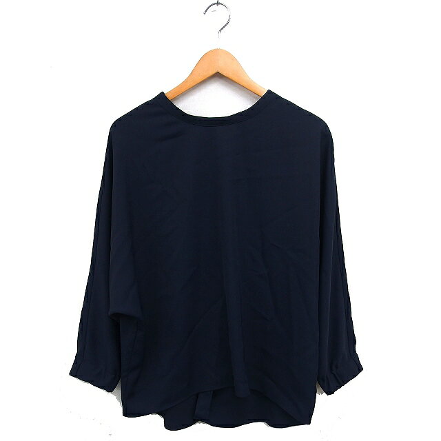 【中古】ルアール luar バックロング ブラウス スリット ワイド 無地 長袖 F 紺 ネイビー /NT31 レディース 【ベクトル 古着】 251022表記サイズF実寸サイズ身幅：約61.5cm　着丈：約61cm　ゆき丈：約68cm　前...
