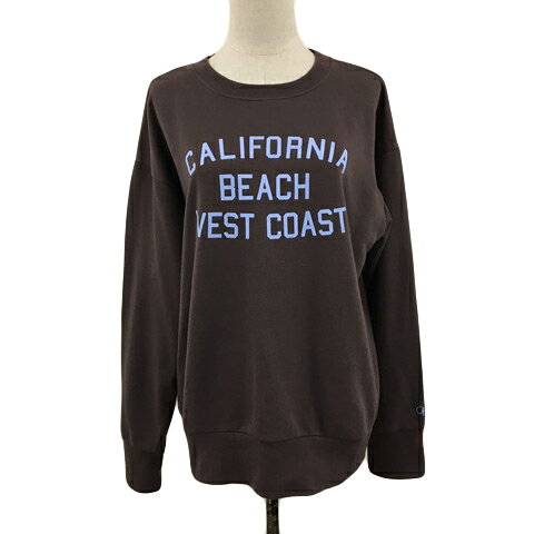 【中古】オーシャンパシフィック OCEAN PACIFIC トレーナー スウェット プルオーバー ラウンドネック プリント ロゴ 長袖 XL 茶 水色 ブラウン ライトブルー レディース 【ベクトル 古着】 251006ブランドオーシャンパ...