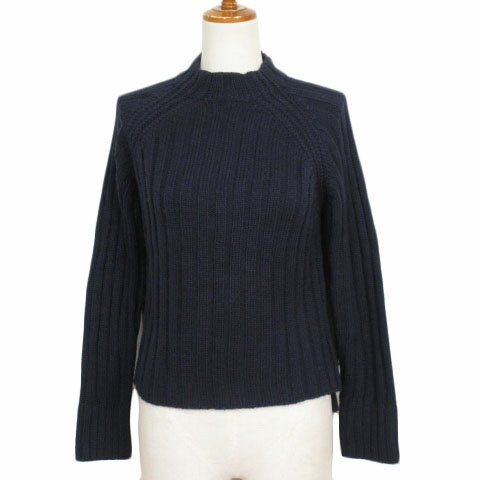 【中古】アリシアページボーイ alicia PAGEBOY セーター ニット ボトルネック バイカラー F 紺 ネイビー 黒 ブラック レディース 【ベクトル 古着】 241020表記サイズF実寸サイズ身幅：46cm　着丈：56cm　ゆき丈...