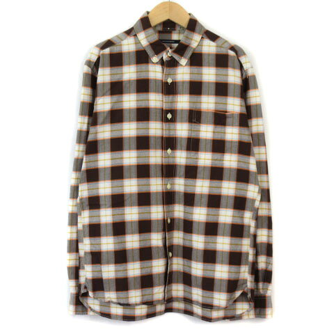 【中古】アーバンリサーチ ドアーズ URBAN RESEARCH DOORS DOORS OX Check B/D Shirts シャツ チェック ボタンダウン 40 茶 ブラウン メンズ 【ベクトル 古着】 210424ブランドアーバンリ...