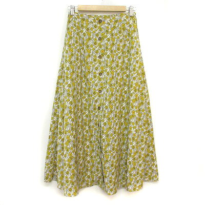 【中古】テチチ Te chichi TERRASSE スカート ロング 花柄 フロントボタン F 黄 イエロー レディース 【ベクトル 古着】 240316ブランドテチチ Te chichi表記サイズフリー実寸サイズウエスト：64cm　ヒッ...