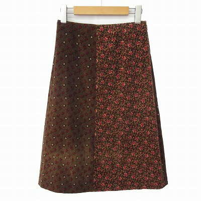 【中古】スピック&スパン Spick&Span スカート ロング 花柄 ベロア 36 茶 ブラウン 日本製 レディース 【ベクトル 古着】 250615ブランドスピック&スパン Spick&Span表記サイズ36実寸サイズウエスト：65cm...