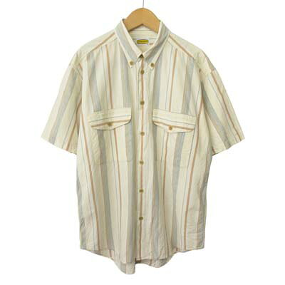 【中古】インターメッツォ INTERMEZZO シャツ 半袖 ボタンダウン ストライプ コットン M オフホワイト メンズ 【ベクトル 古着】 260528ブランドインターメッツォ INTERMEZZO表記サイズM実寸サイズ肩幅：49cm　...