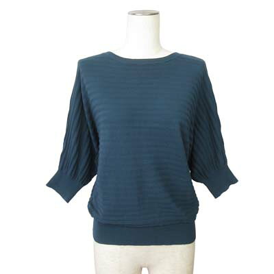 【中古】エムケー ミッシェルクラン MK MICHEL KLEIN シャドーボーダー編みドルマンスリーブニット 洗える 38 青 ブルー レディース 【ベクトル 古着】 260530ブランドエムケー ミッシェルクラン MK MICHEL K...