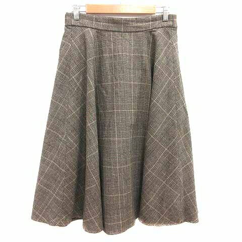 【中古】ナチュラルビューティーベーシック NATURAL BEAUTY BASIC フレアスカート ロング グレンチェック M ベージュ /YK レディース 【ベクトル 古着】 250610ブランドナチュラルビューティーベーシック NATU...