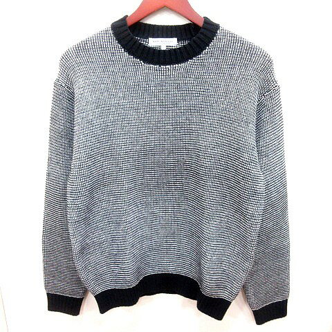【中古】ユナイテッドアローズ A DAY IN THE LIFE UNITED ARROWS ニット セーター 長袖 総柄 S 黒 ブラック 白 ホワイト /RT メンズ 【ベクトル 古着】 251217ブランドユナイテッドアローズ A D...
